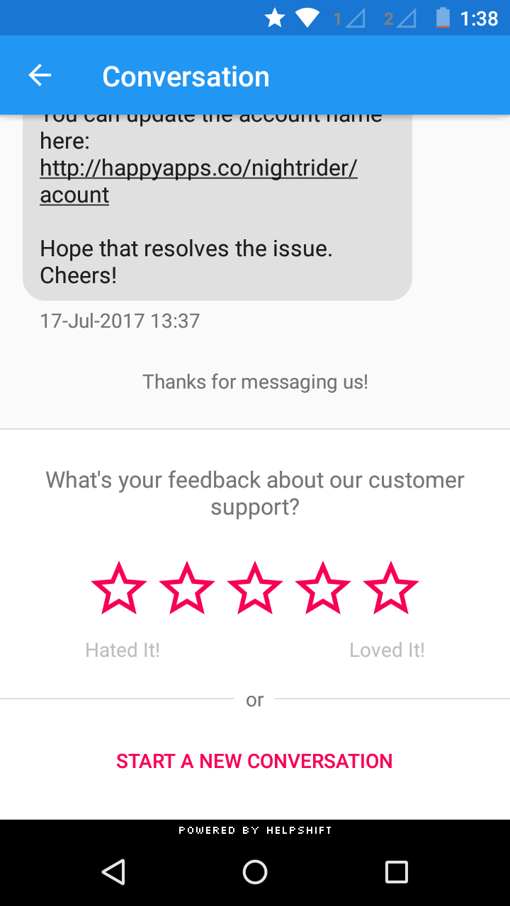 Reviews & Feedback - Helpshift for Android