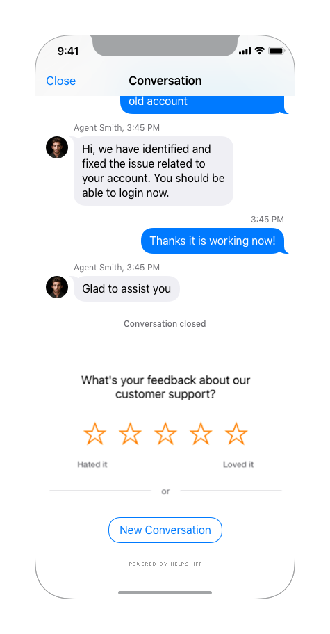 Reviews & Feedback - Helpshift for iOS